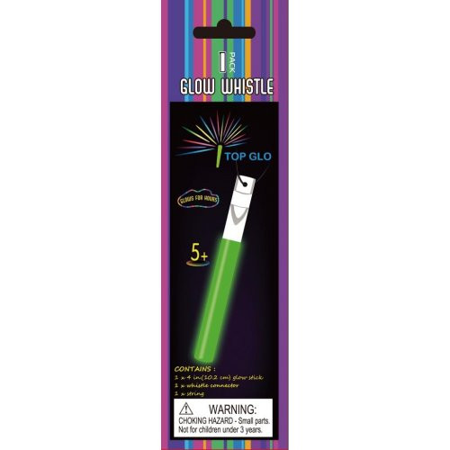 Glow Whistle on String 6in