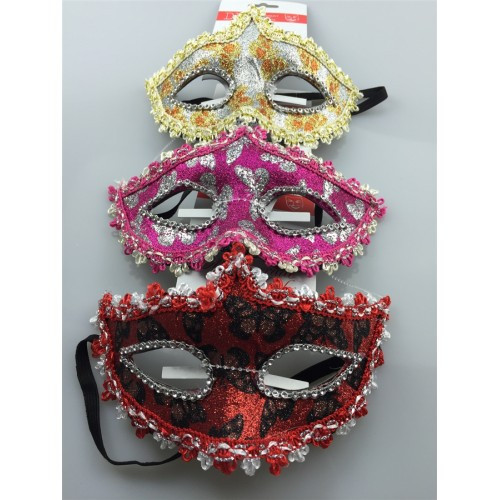Glitter Masquerade Masks - 3 Assorted Colour | Discount Party Warehouse