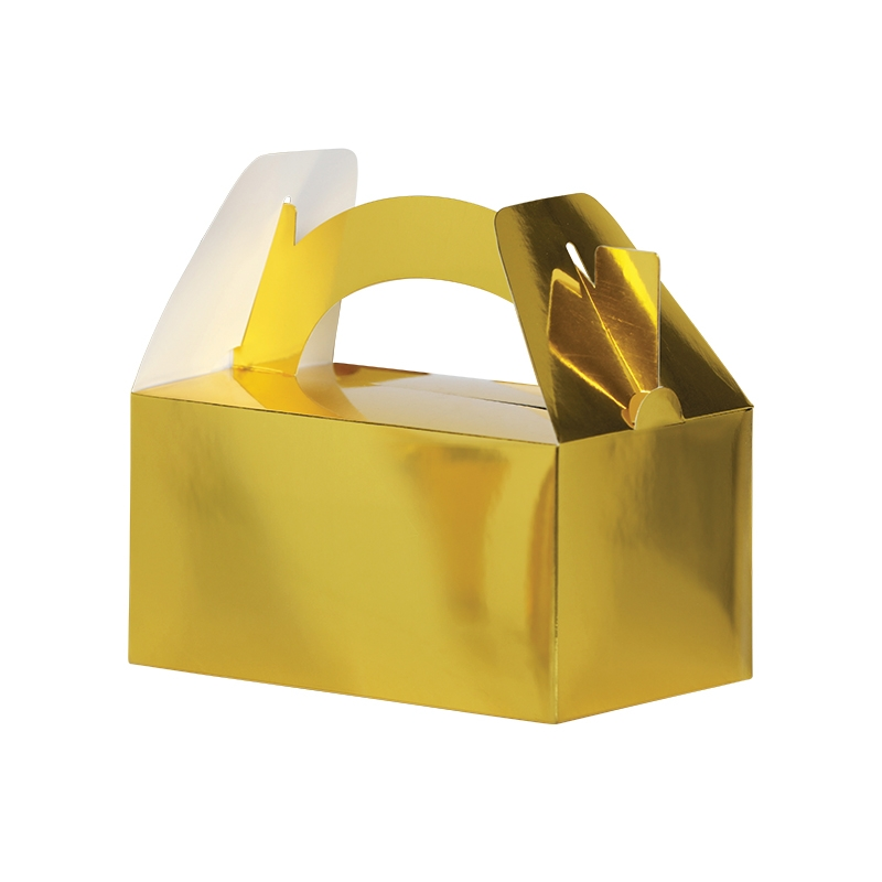 Metallic Gold Lunch Box 5pk - Discount Party Warehouse