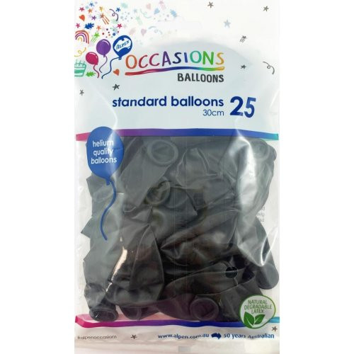 Black 30cm Balloons P25