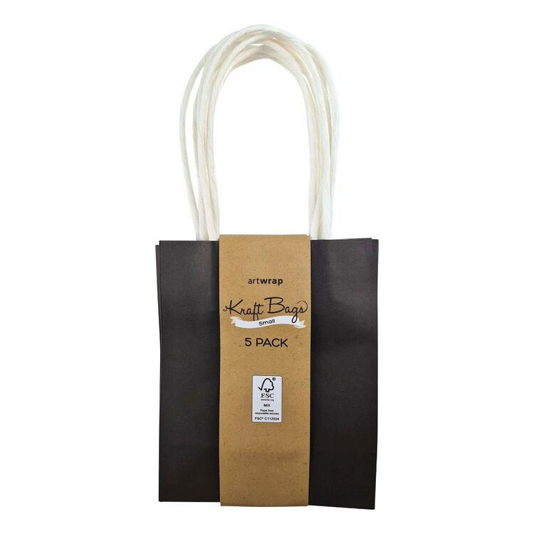 Fsc Mix Bag Small Kraft 5Pk Black 13.5cm
