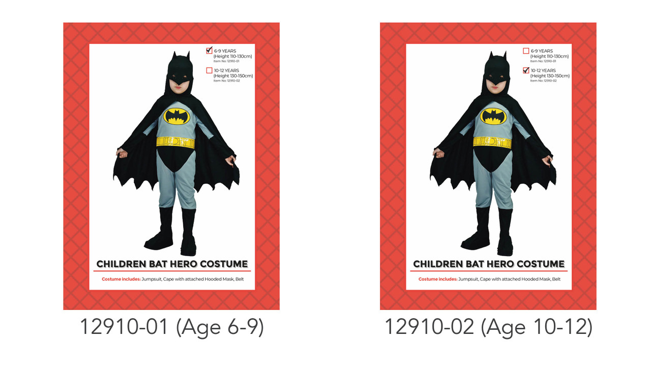 Bat Hero Children Costume
