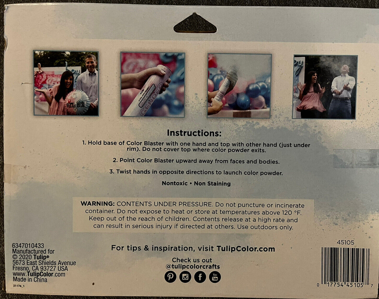 Tulip Color Rush Color Blasters Gender Reveal "It's A Boy!", Set of 4 ...