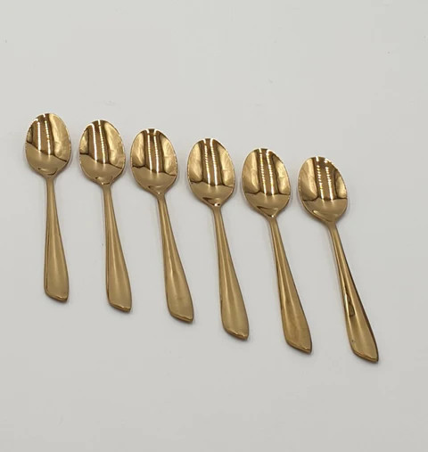 6PC TEA SPOON-GOLD