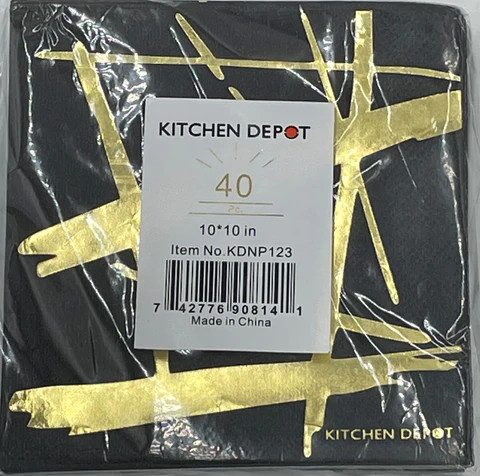 10"X10" NAPKIN - 40 CT - BLACK