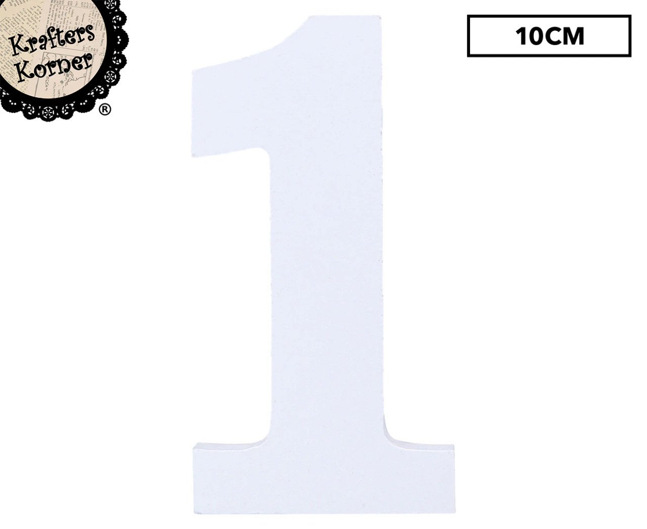 10cm White Number - 1