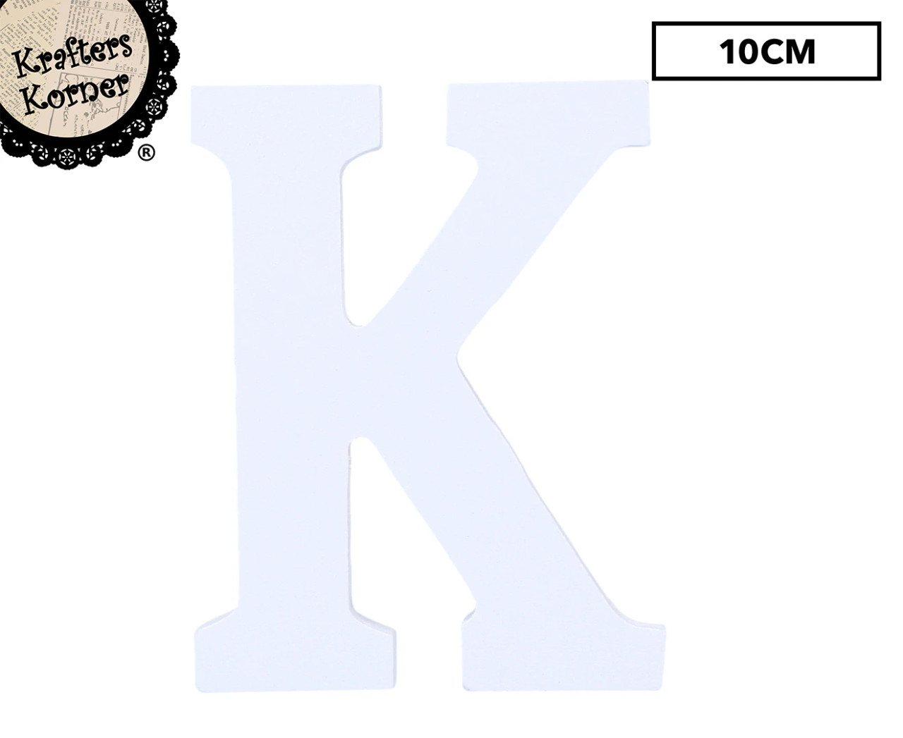10cm Alphabet Letter White - K