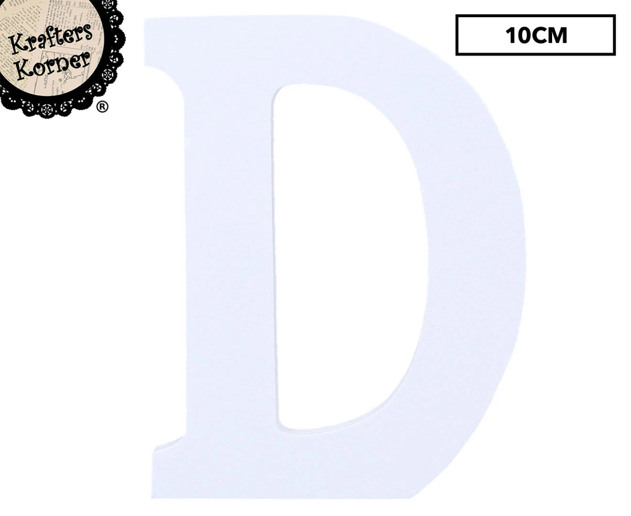 10cm Alphabet Letter White - D