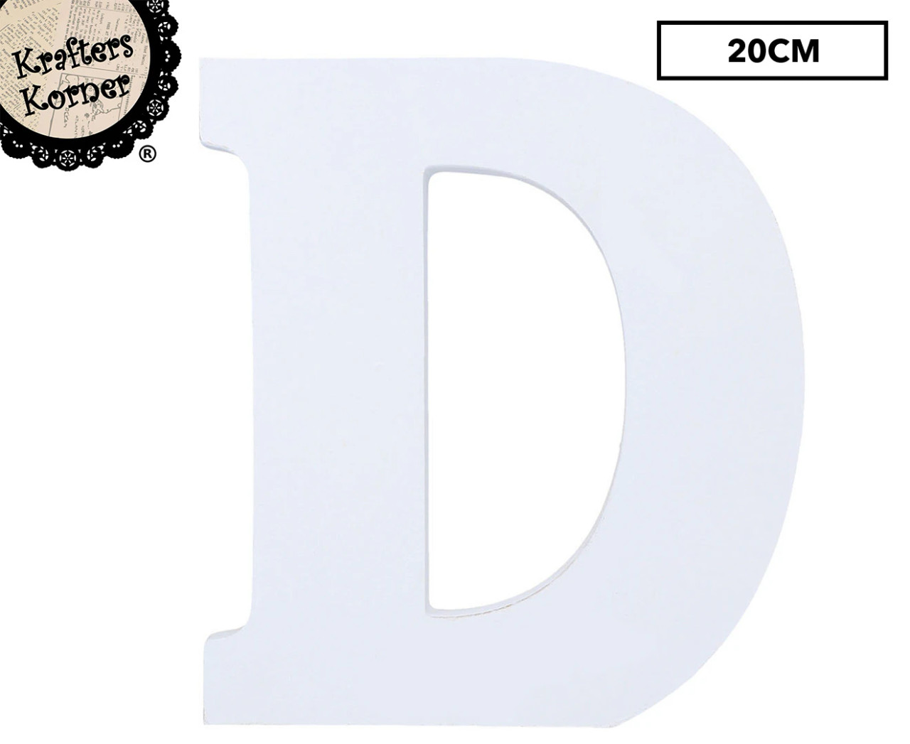 20cm White Alphabet Letter- D