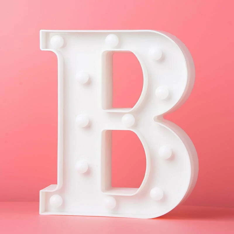 LED Light Up Letter B White 22cm