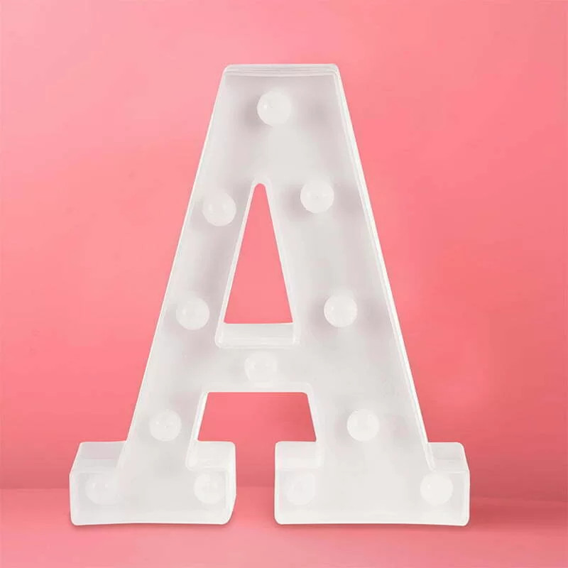LED Light Up Letter A White 22cm