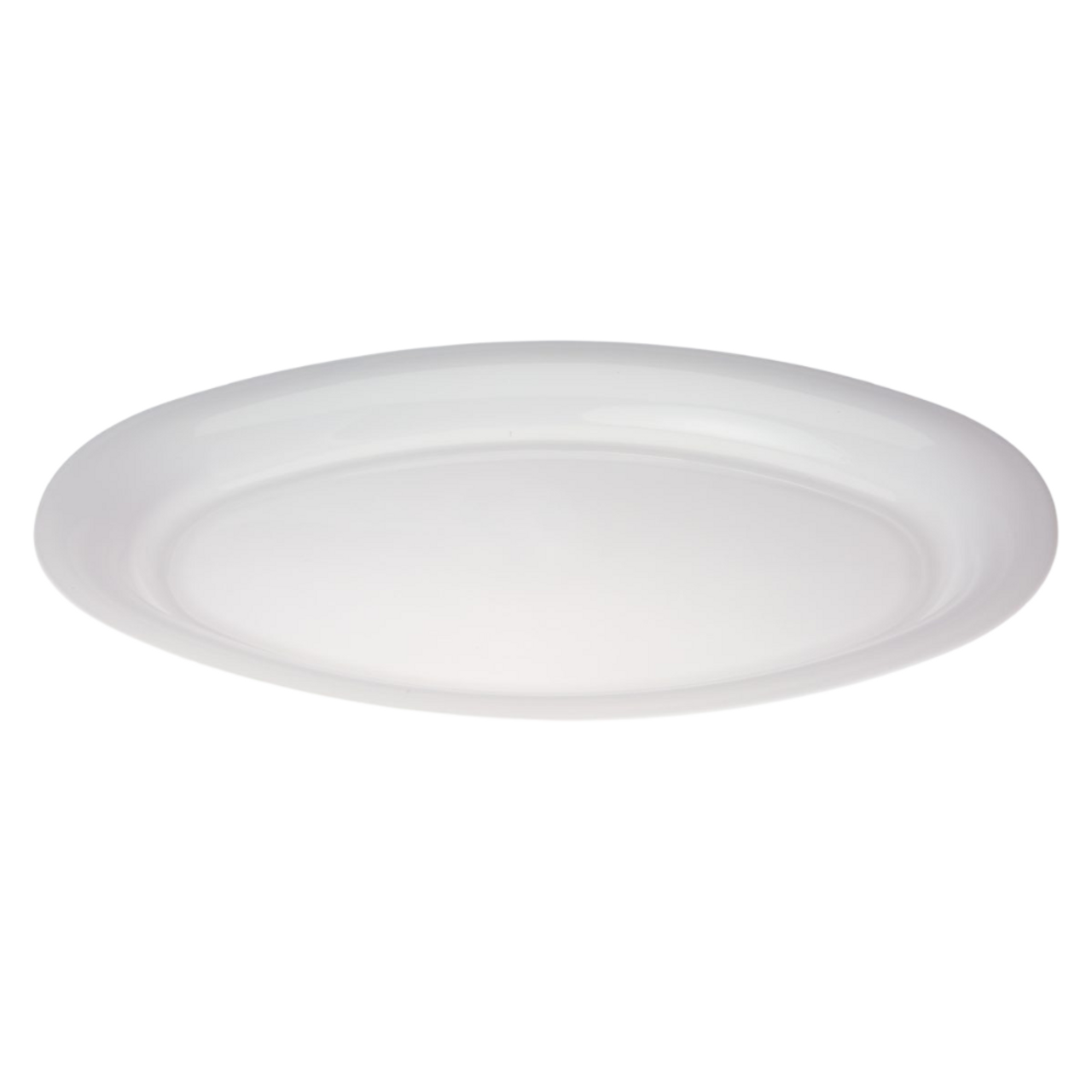 Multi-Purpose White Oval Plastic Platter - 53 x 38 x 3.3cm