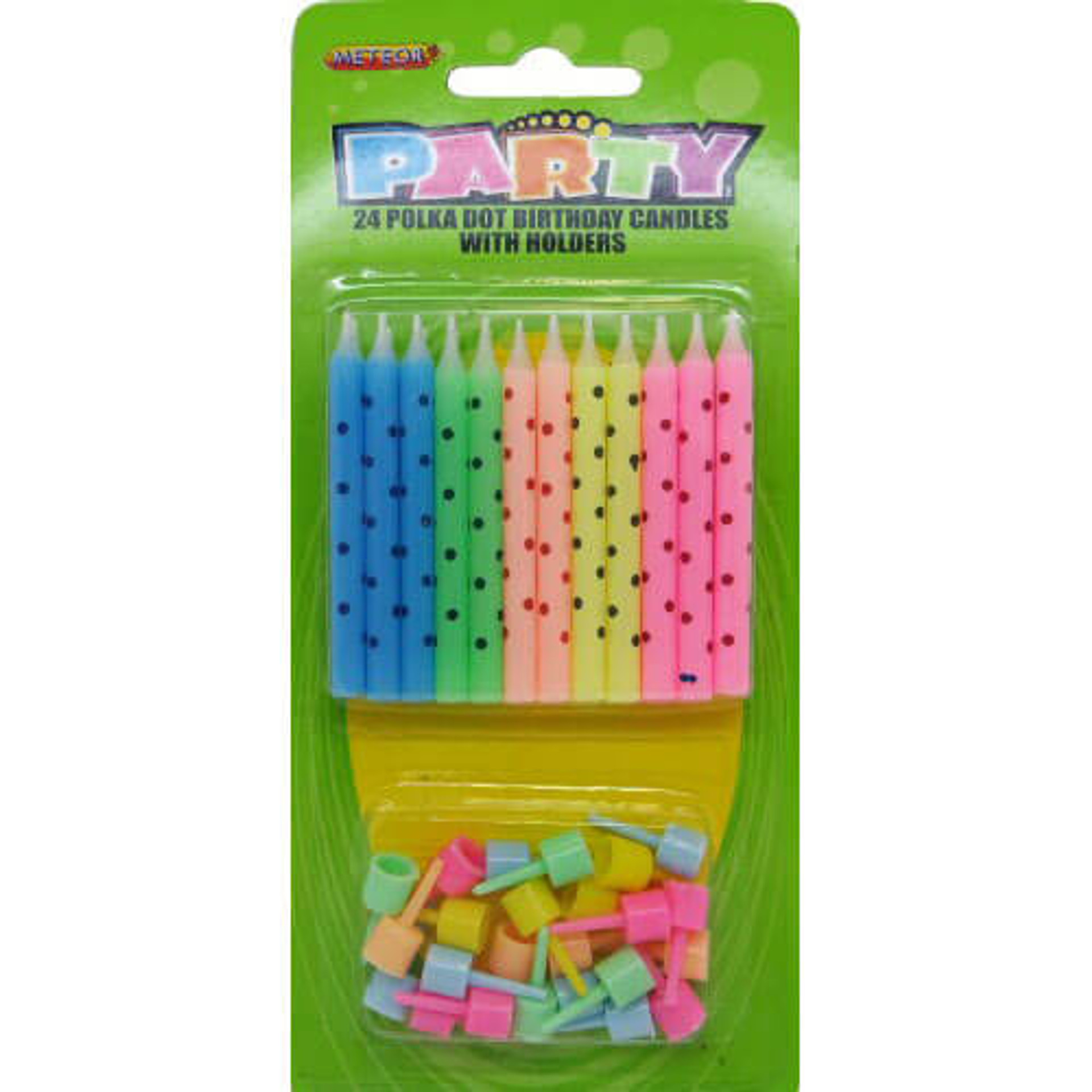 Polka Dot Candle - 24 Polka Dot Birthday Candles & Holders | Discount ...