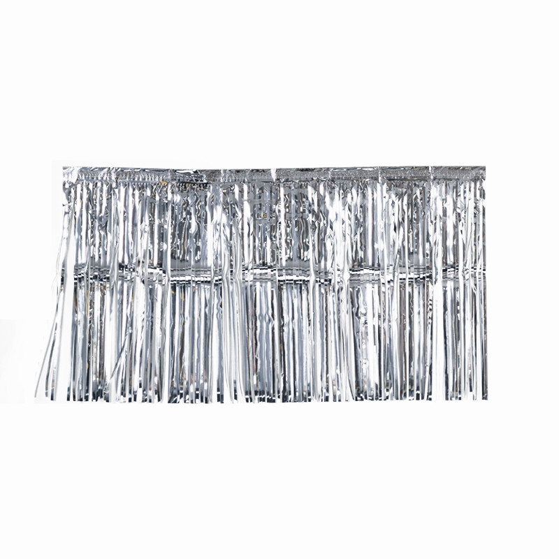 Metallic Foil Curtain Fringe Silver | Discount Party Warehouse