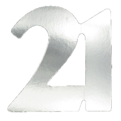 Silver '21' Foil Cutouts 3pk | Discount Party Warehouse