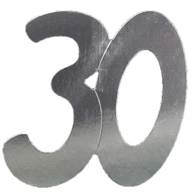 Silver '30' Foil Cutouts 3pk | Discount Party Warehouse