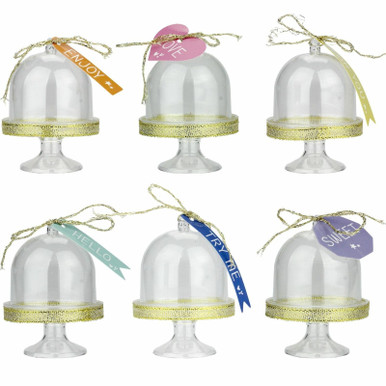 Mini Cake Domes Pk6 Decorated|Discount Party Warehouse