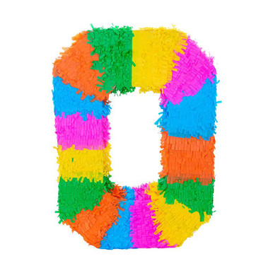 Number 0 Pinata - Multicolour | Discount Party Warehouse