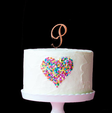 Rose Gold Cake Topper Letter P | Discount Party Warehouse