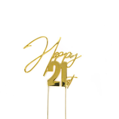 Gold Cake Topper - Happy 21st
