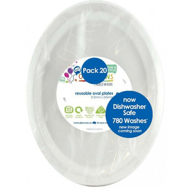 Reusable Plate Oval White 315X245mm P400