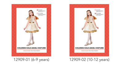 Children Golden Angel Costume