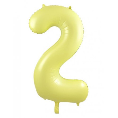 34 Inch Number 2 Balloons Matte Pastel Yellow #Two Pack 1 - Decrotex ...