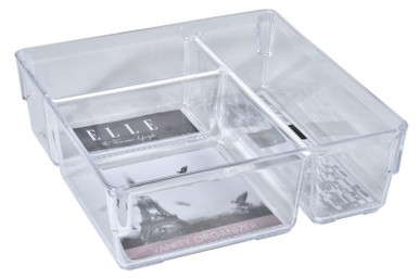 Elle Acrylic Vanity Organizer - 8" x 8" x 3.25 1pc