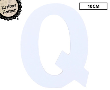 10cm Alphabet Letter White - Q