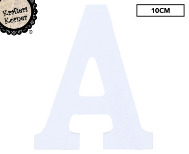 10cm Alphabet Letter White - A