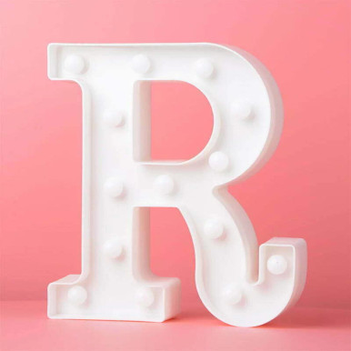 LED Light Up Letter R White 22cm