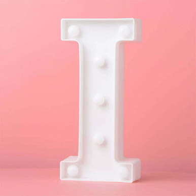 LED Light Up Letter I White 22cm