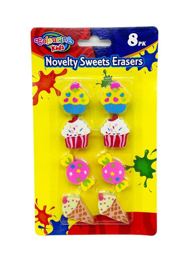 Novelty Sweet Treat Erasers 8PK