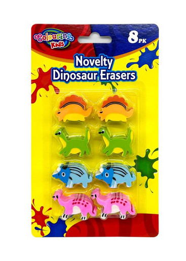 Novelty Dinosaur Erasers 8pk