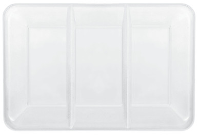 3 Compartment Tray White - Plastic 24cm x 35.5cm