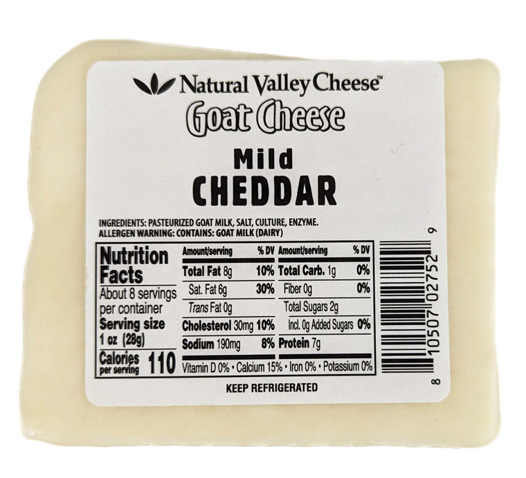 Natural Valley - Mild Cheddar Goat Cheese 8 oz