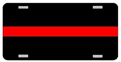 Thin Red Line License Plate