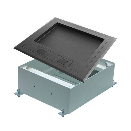 Recessed concrete floor box with cover