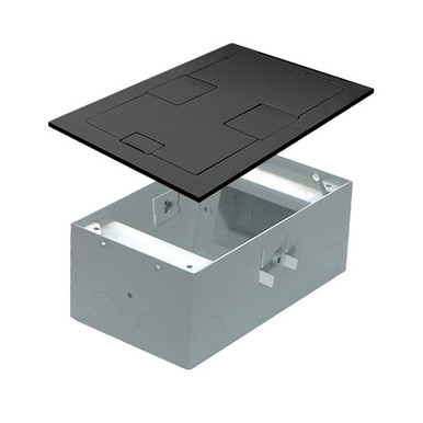 Wood floor box with black cover