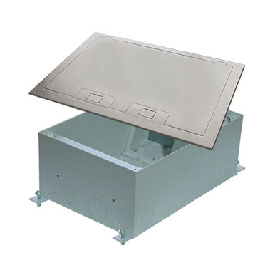 6-gang floor box with stainless steel cover - C46SFN - Floor Box Store
