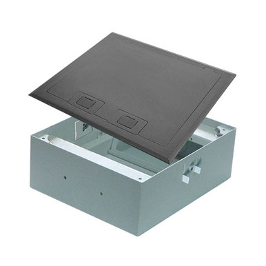 Stage floor box - For stages, wood and raised floor -Black cover