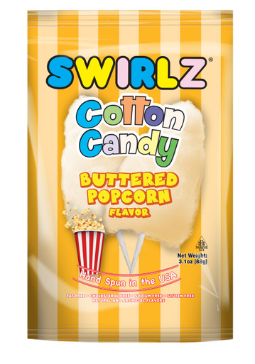 Buttered Popcorn Cotton Candy - 12 Pack