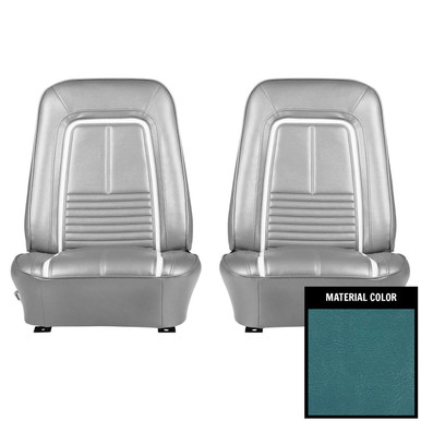 PUI Interiors 1967 Chevrolet Camaro Deluxe Bright White Front Bucket Seat Covers 67DS14U