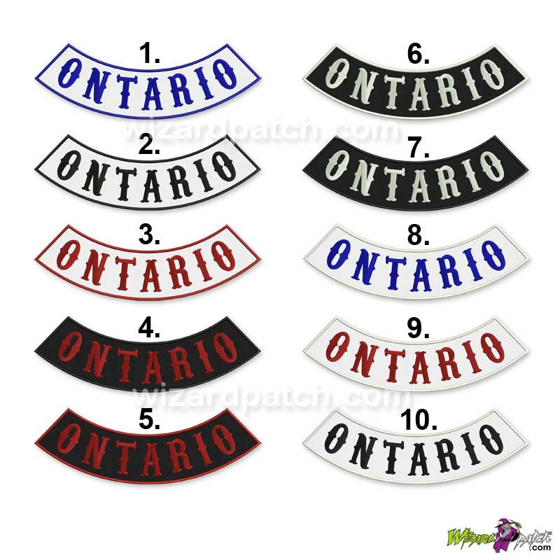 ONTARIO EMBROIDERED BOTTOM ROCKER 13" WIDE - Wizard Patch