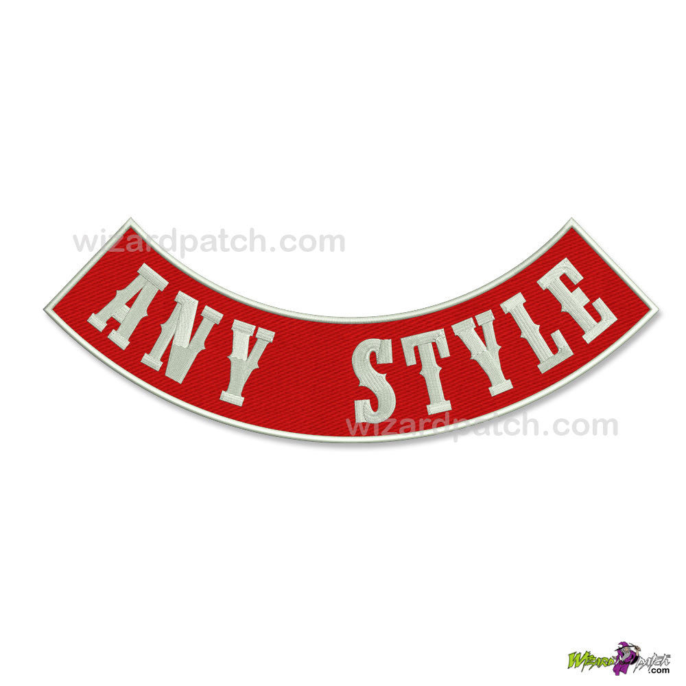 MEDIUM SIZE B1 STYLE CUSTOM BOTTOM ROCKER EMBROIDERED PATCH - Wizard Patch