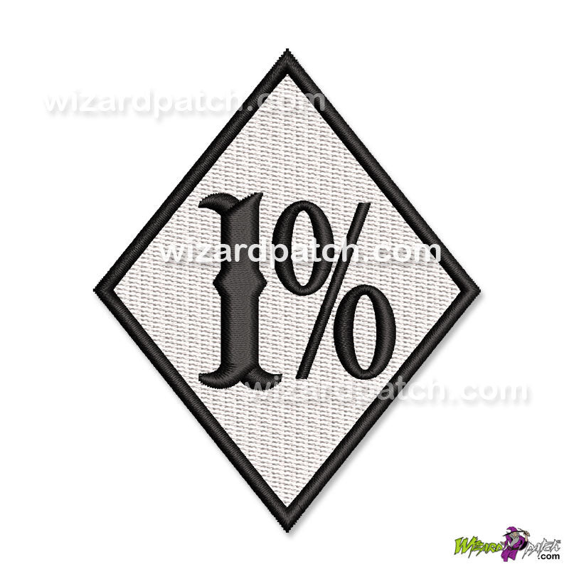 1 % Percent Embroidered Biker Diamond Patch