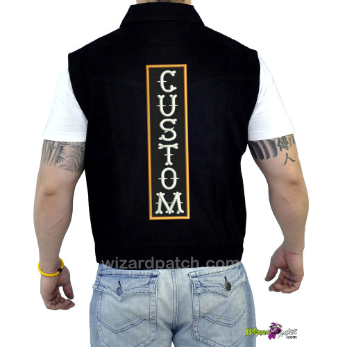 Embroidered medium size vertical bar rocker your text