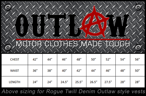 Outlaw Apparel™ ROGUE™ DENIM VEST - Wizard Patch
