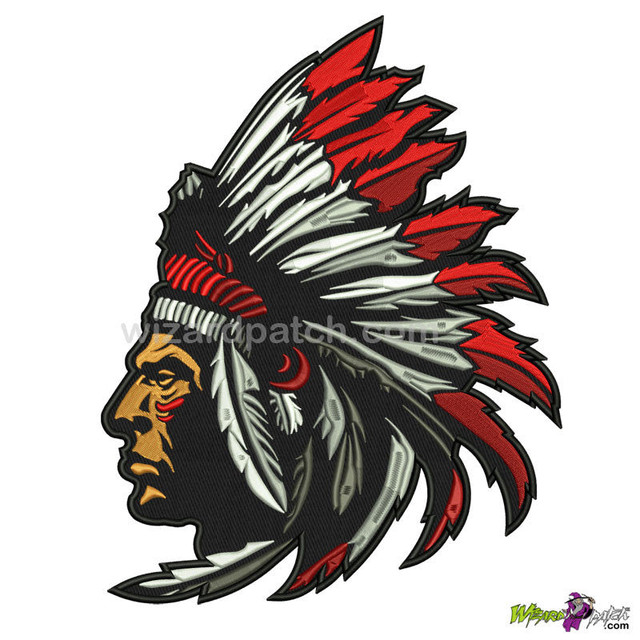 NATIVE AMERICAN INDIAN CHIEF WARRIOR LARGE EMBROIDERED 10 INCH BACK ...
