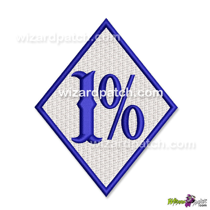 1 % Percent Embroidered Biker Diamond Patch